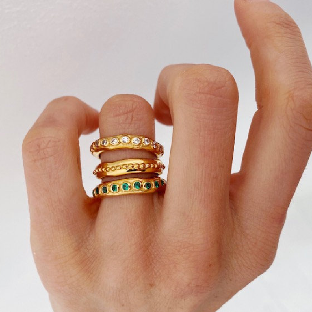 Gold plated stacking rings store