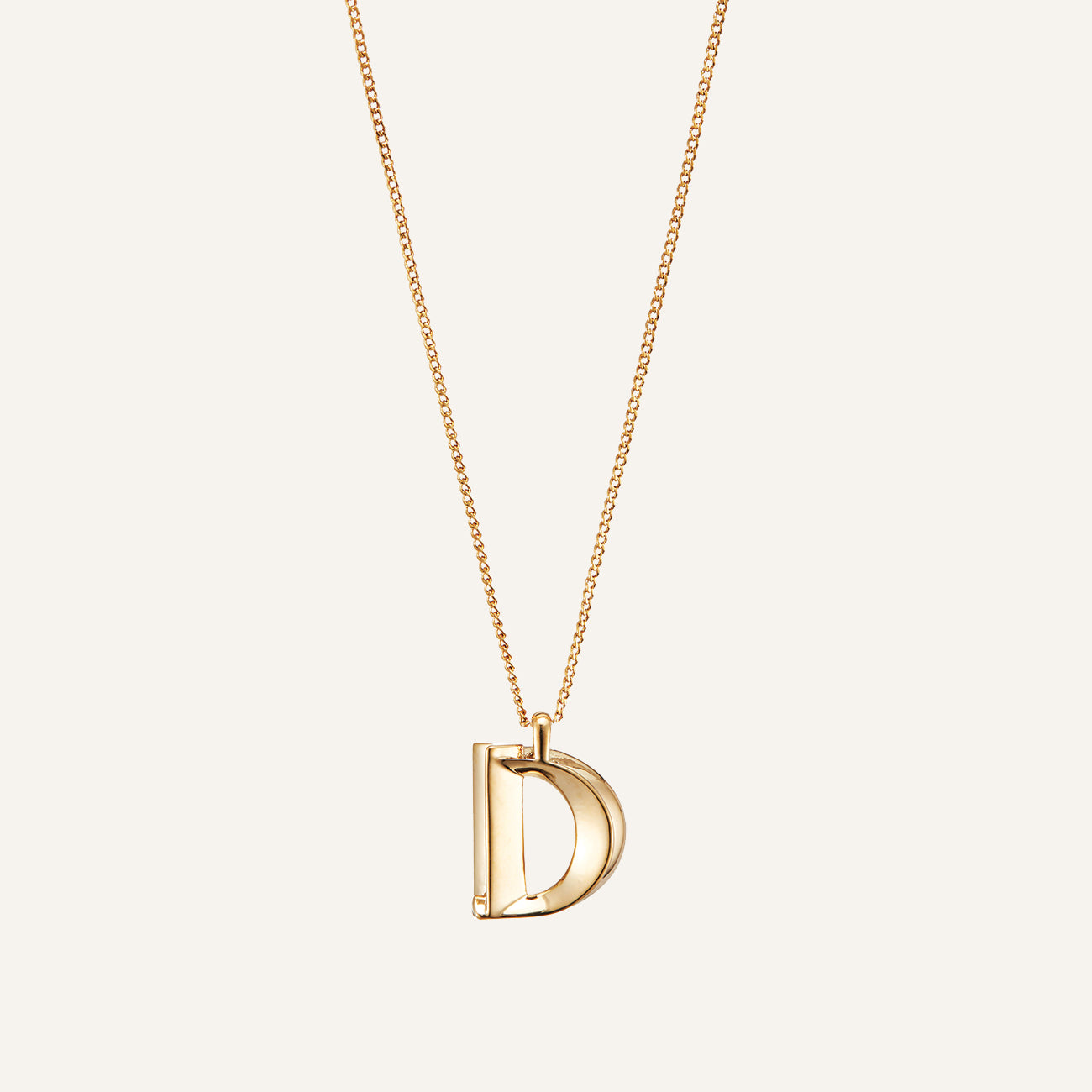 14k Gold Plated Monogram Necklace - D
